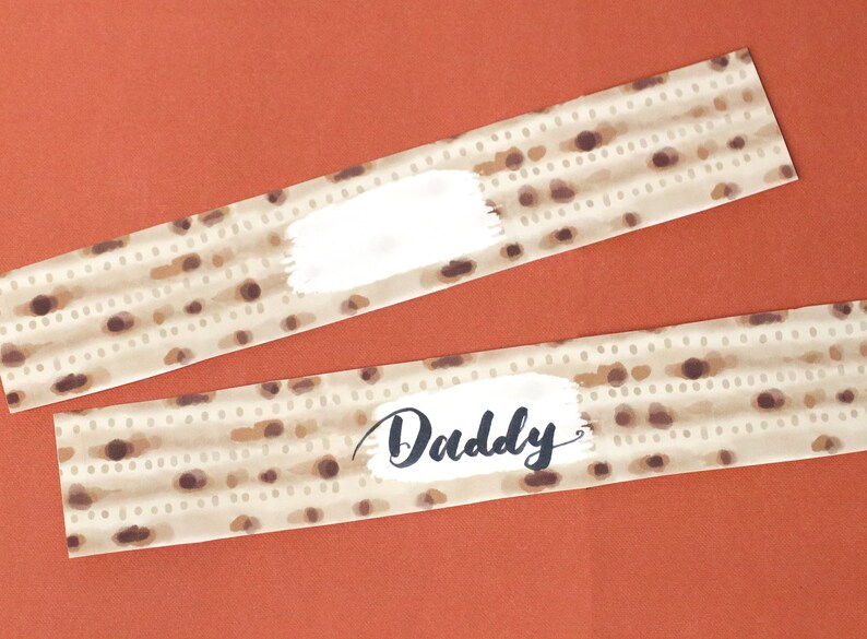 Printable Paper Passover Napkin Rings Watercolor Matzah Print Napkin ...