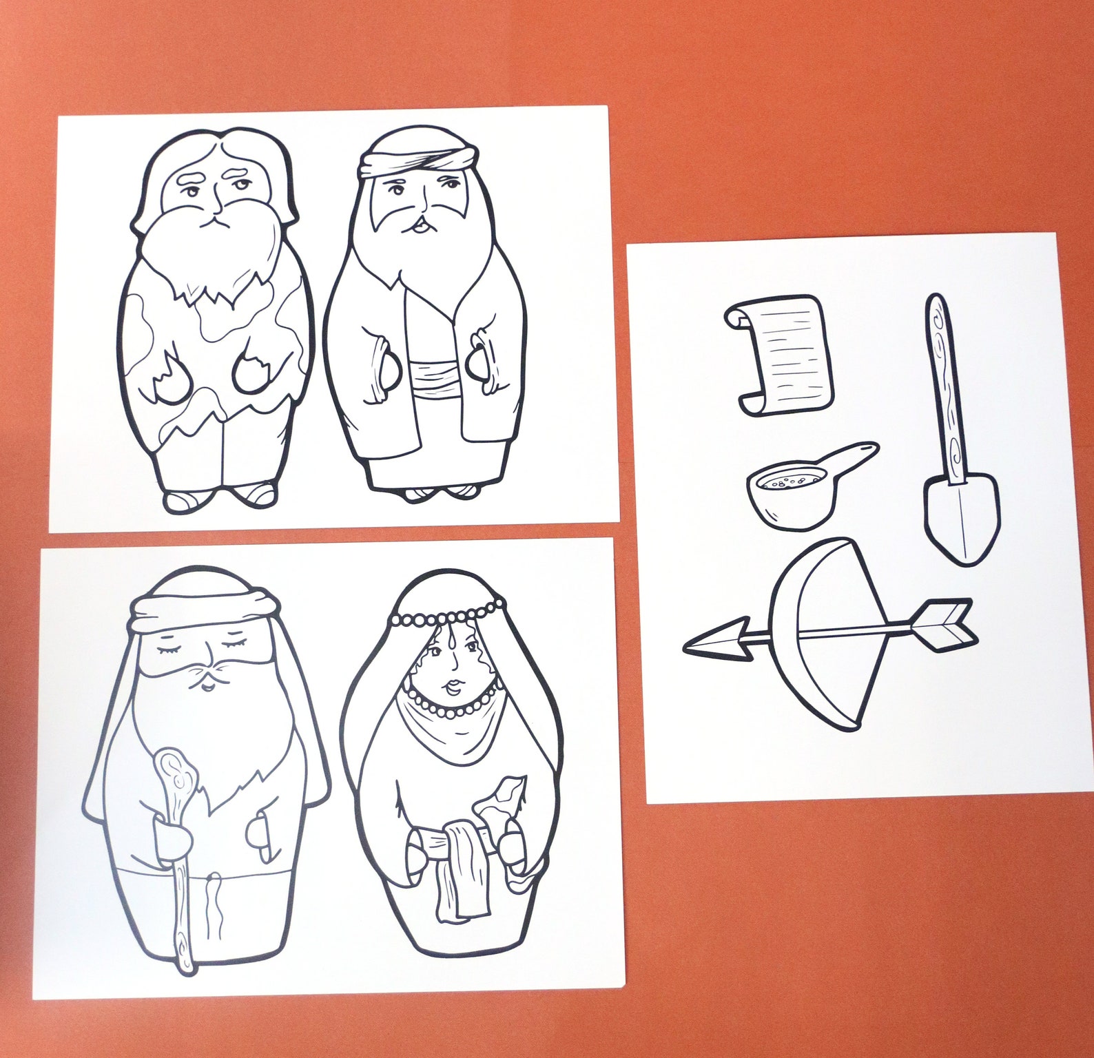 Jacob and Esau Printable Jumbo Puppets Parsha Craft for Parshat Toldot ...
