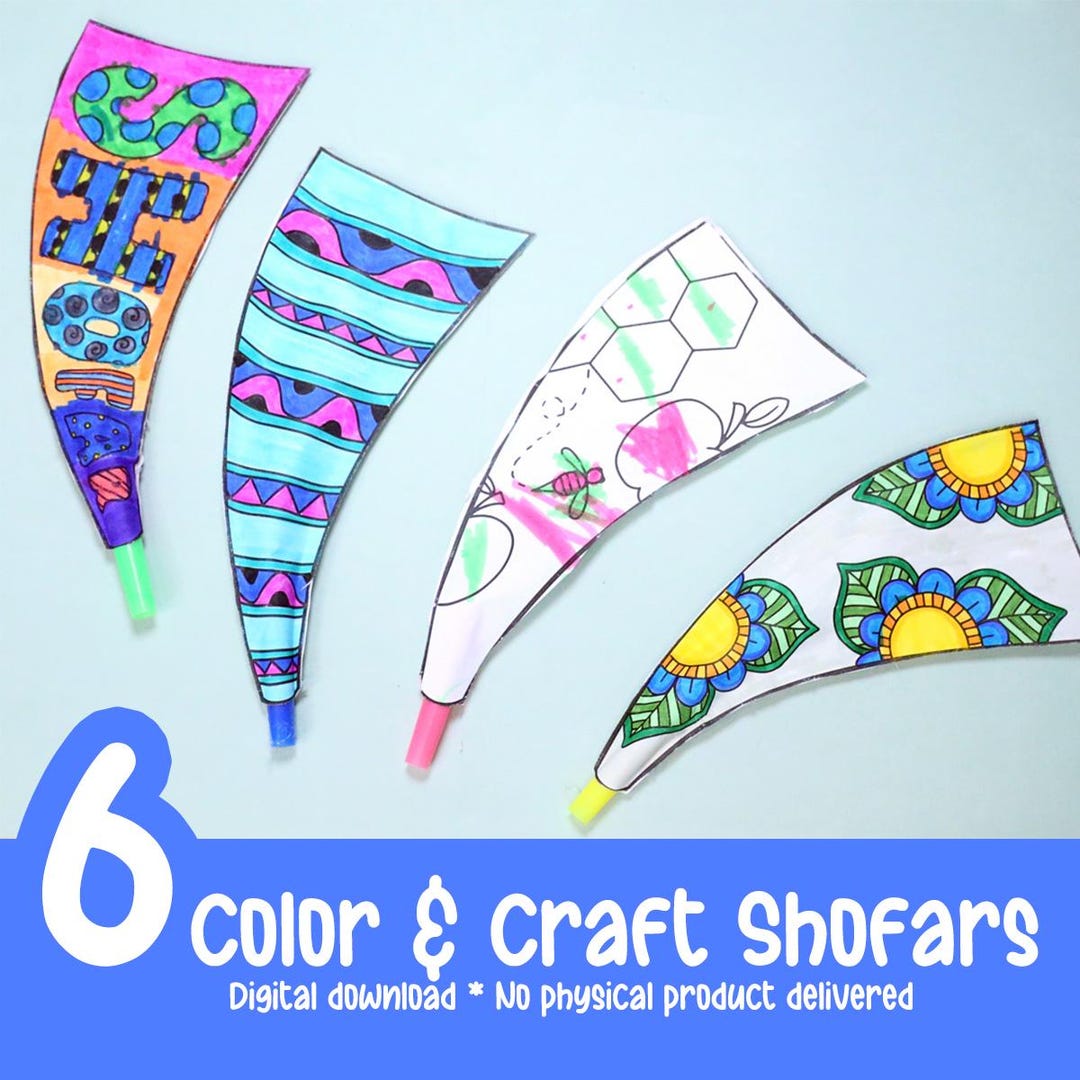Rosh Hashanah Shofar Color & Craft | Jewish New Year Coloring Pages ...