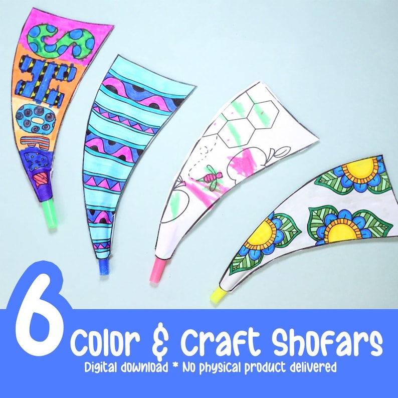 Rosh Hashanah Shofar Color & Craft | Jewish New Year Coloring Pages ...