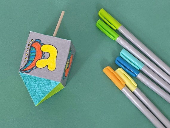 Paper Dreidel for Chanukah | Hanukkah Craft Template and Coloring Page ...