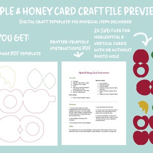 Apple Card Template | SVG for Cricut and PDF for Hand Cutting | Rosh ...