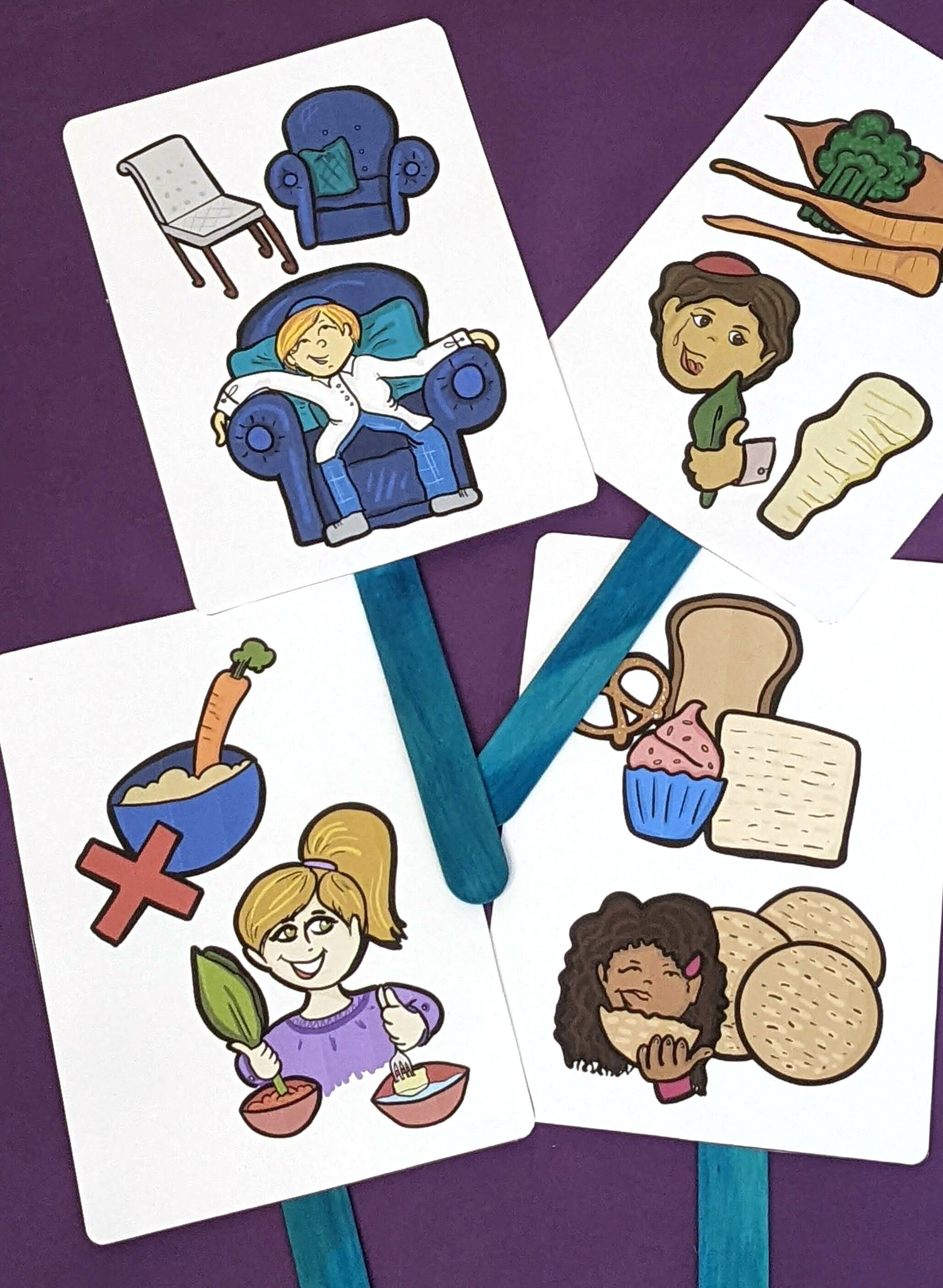 Four Questions of Passover FULL COLOR Prompt Cards Pesach Printable for ...