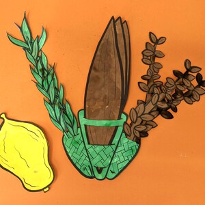 Sukkot Printable Paper Craft for Kids | Lulav and Etrog | Jewish Sukkos ...