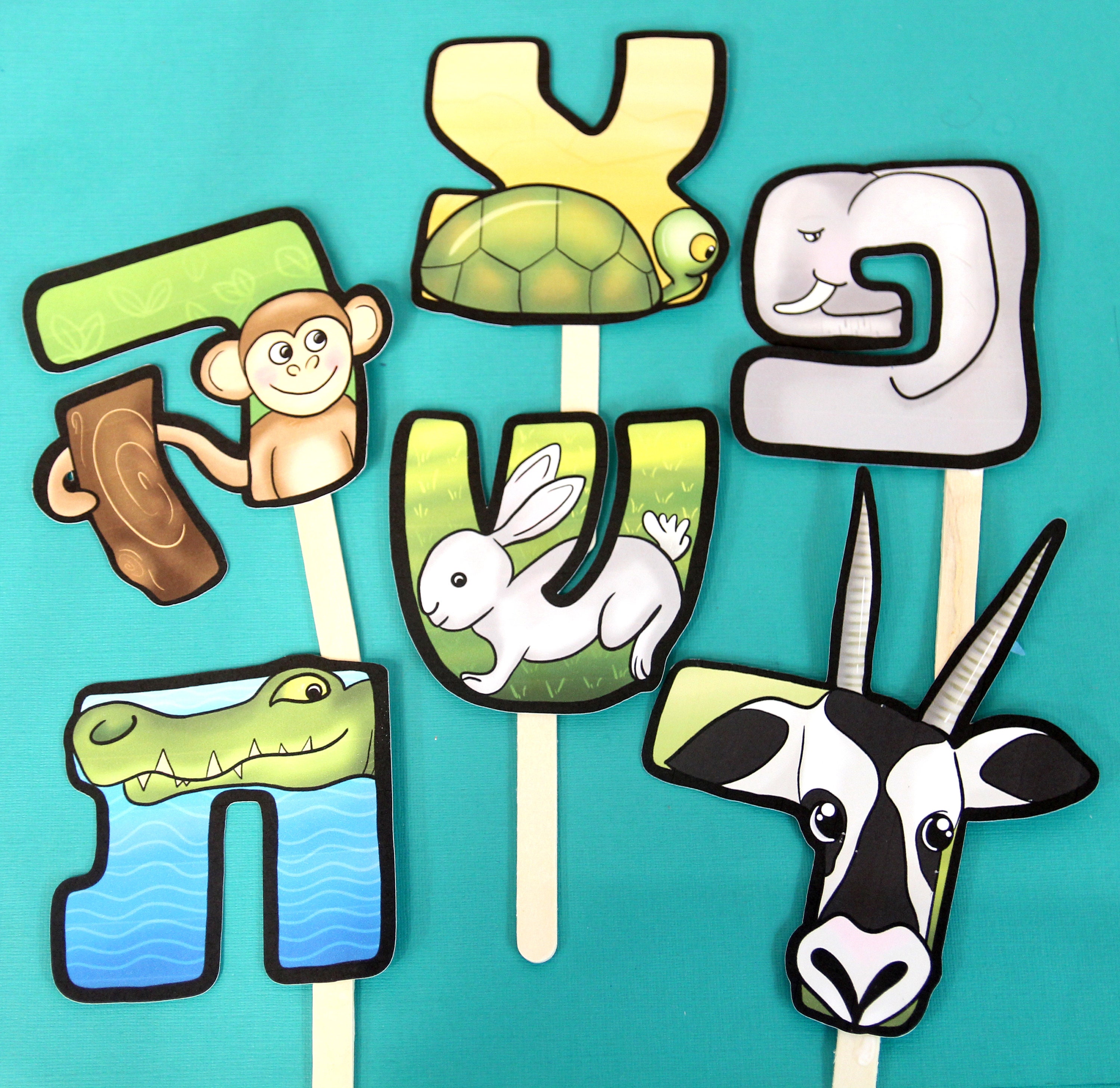 FULL COLOR Aleph Bet Animals Puppets - Hebrew Alphabet Craft and Paper ...