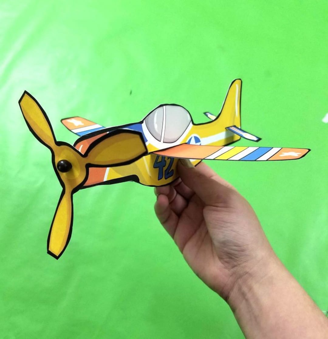 4 Styles Paper Airplanes - Full Color Paper Craft Template - Paper Toy ...