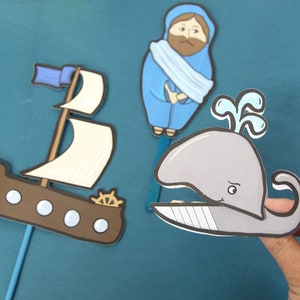 Jonah and the Whale Puppet Craft and Activity - Full Color Paper Toy ...