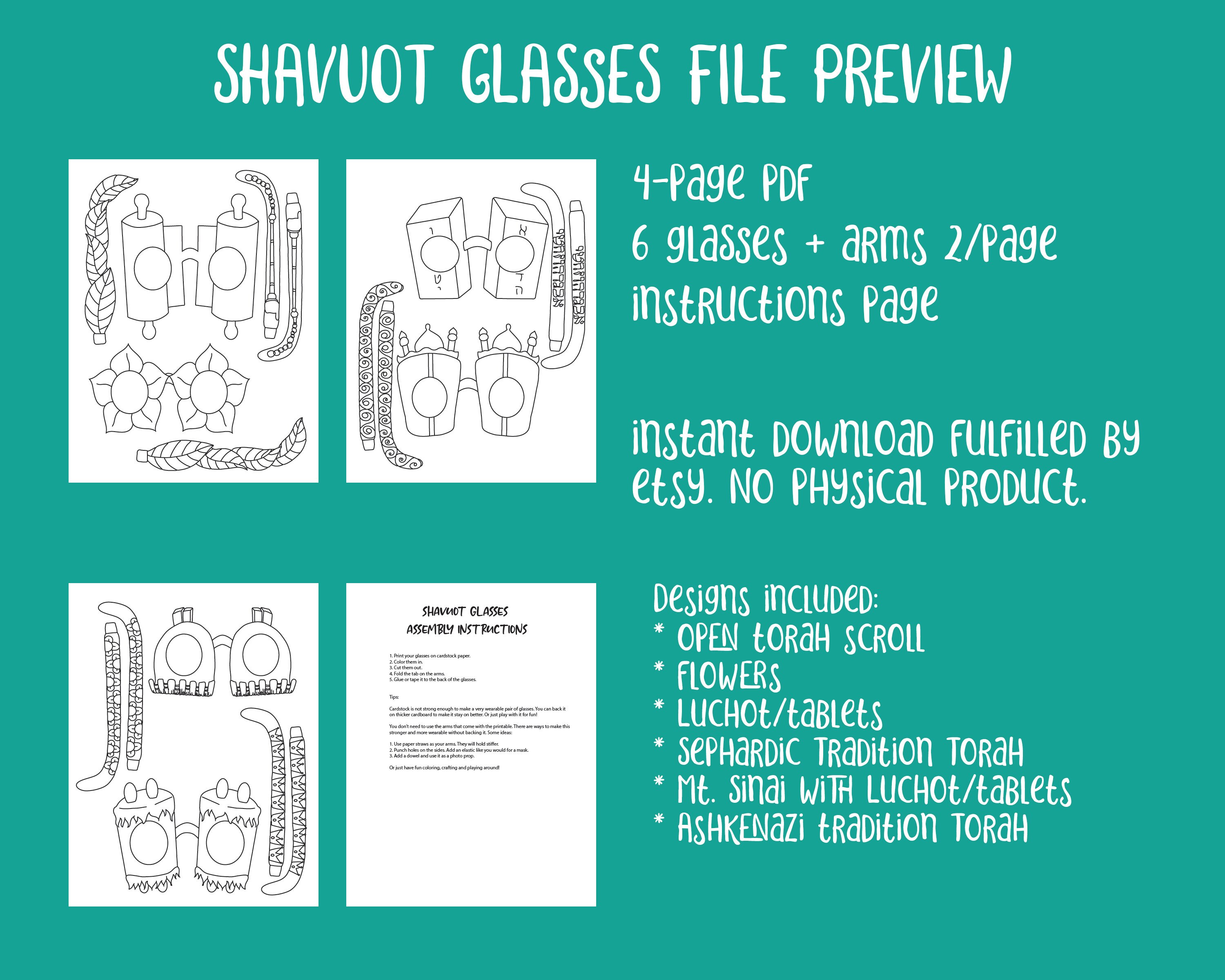 Shavuot Glasses- Shavuos Craft for Kids - Torah Color and Craft ...