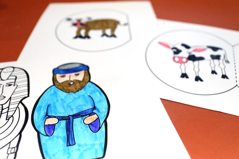 Pharaoh's Dream Craft Printable Puppets Coloring Pages and Paper Crafts ...