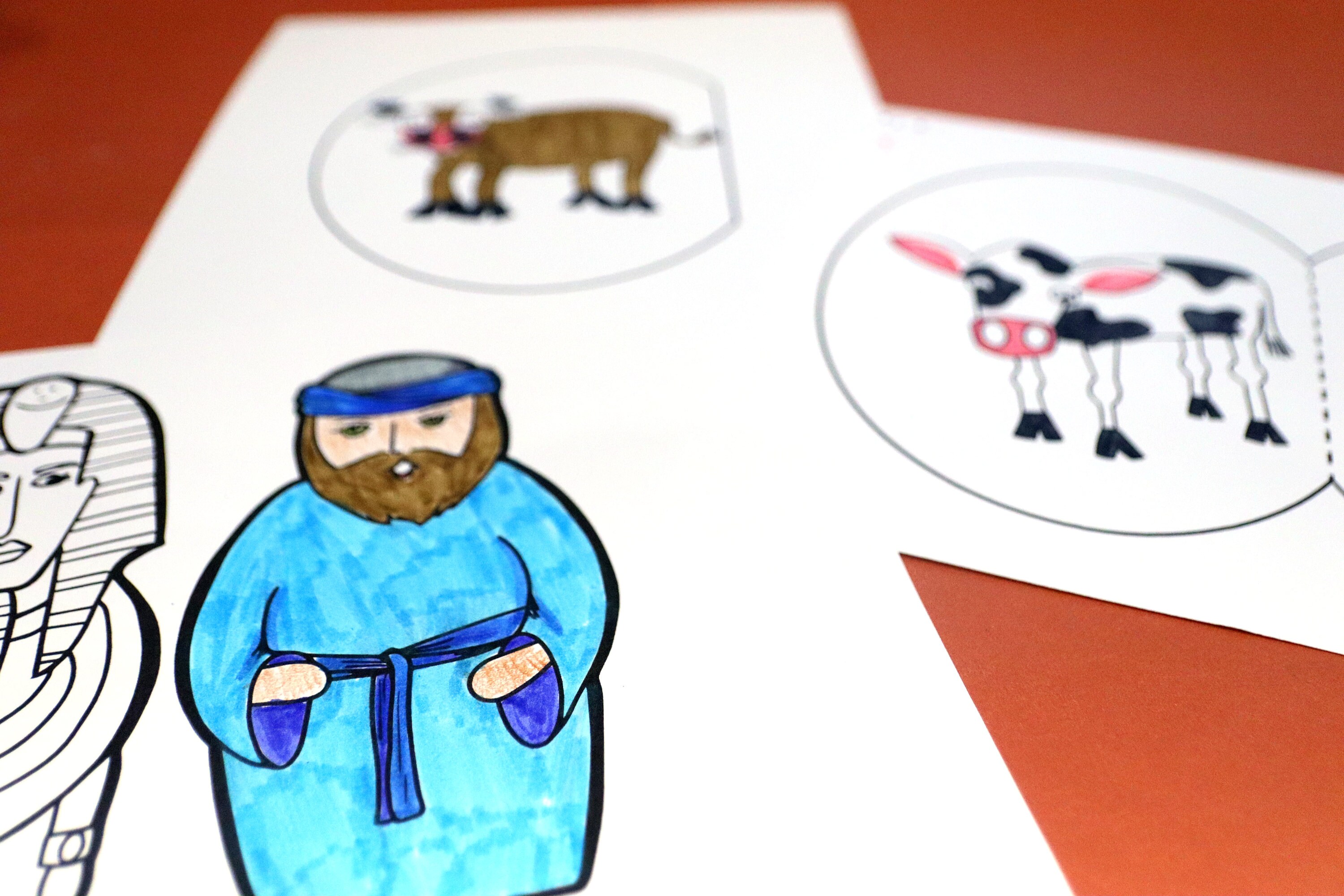 Pharaoh's Dream Craft | Printable Puppets Coloring Pages and Paper ...