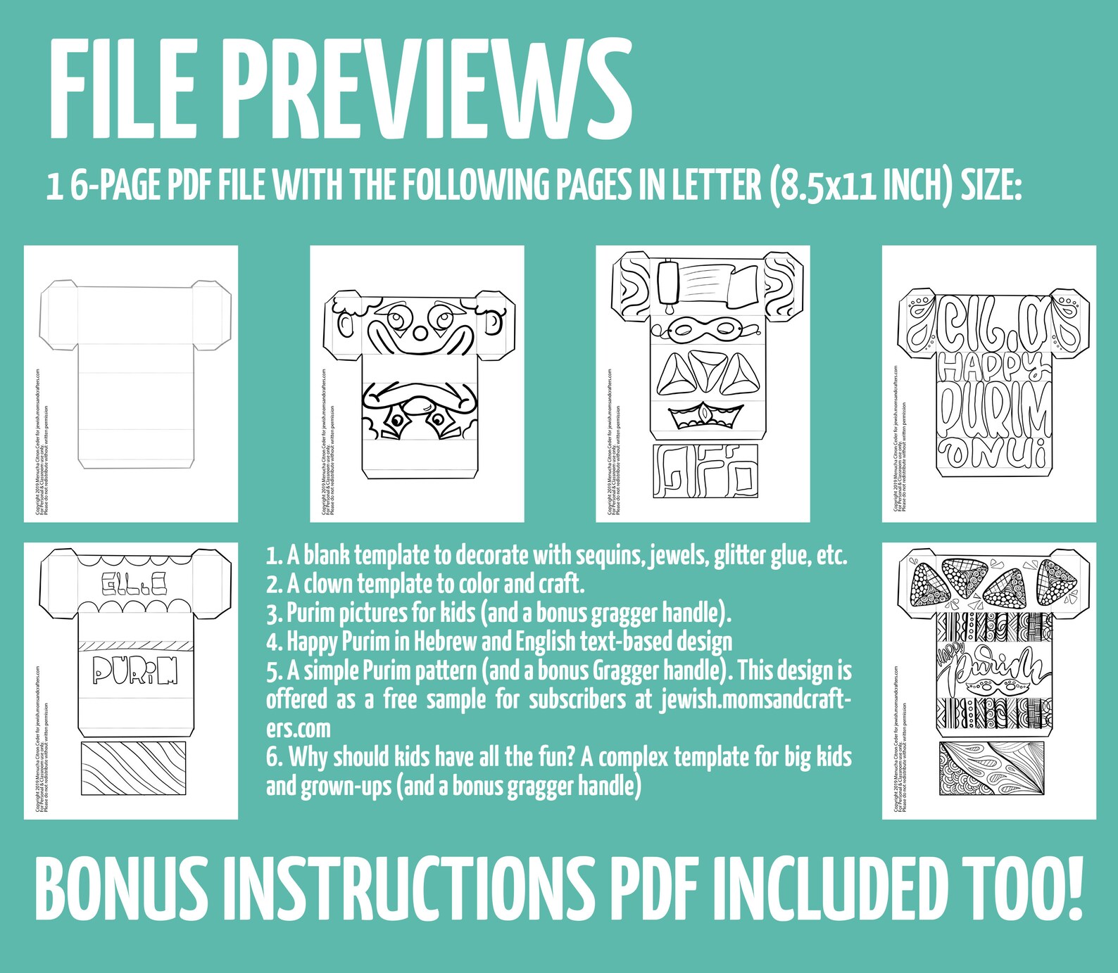 Purim Craft Template - Paper Purim Groggers - Paper Graggers and ...