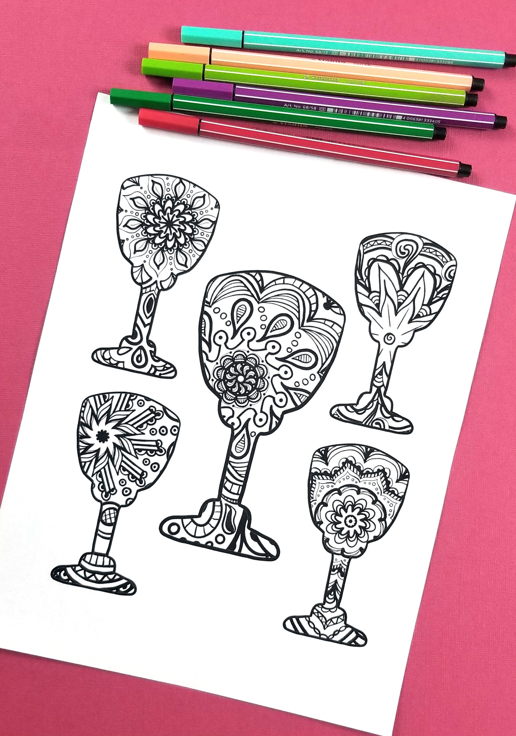 Passover Coloring Pages for Adults / Printable Pesach Jewish - Etsy