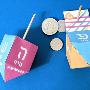 Paper Dreidels Hanukkah Party Favors | Printable Chanukah Treat Box ...