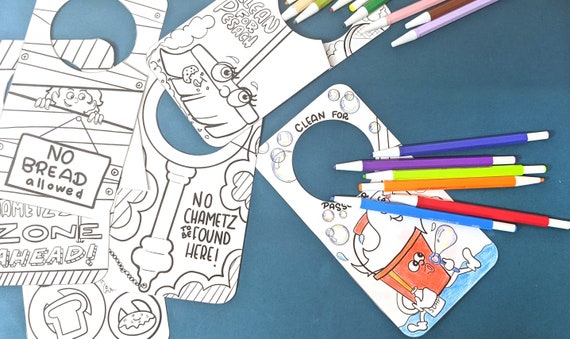 Clean for PASSOVER No Chametz Sign | Door Hanger Craft for Kids ...