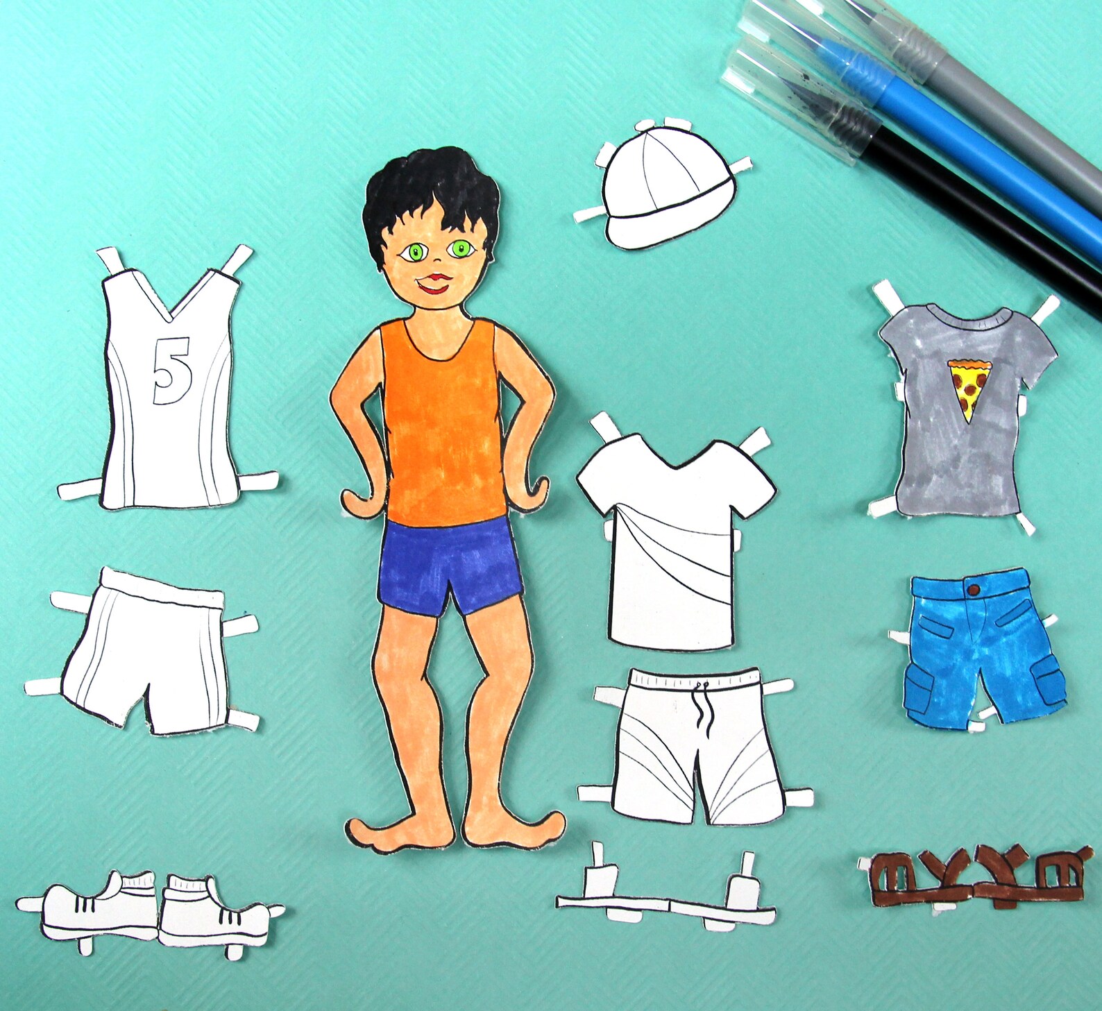 Printable Paper Dolls for Boys & Girls Summer Dress up Paper Craft ...