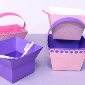 Paper Basket Templates BUNDLE: 4x 3D SVG Cut Files and PDF ...