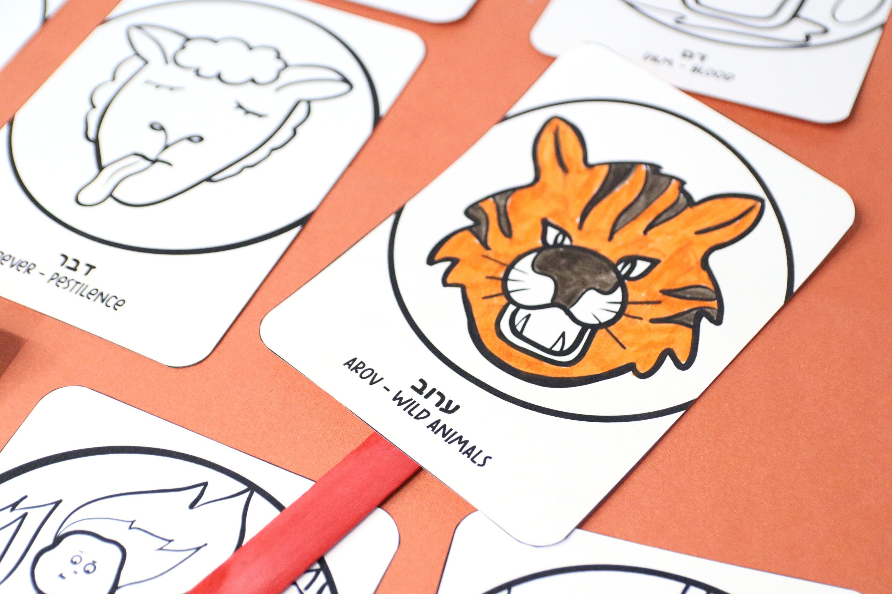 COLOR-IN Ten Plagues Flash Cards | Passover Craft for Preschool Kids ...