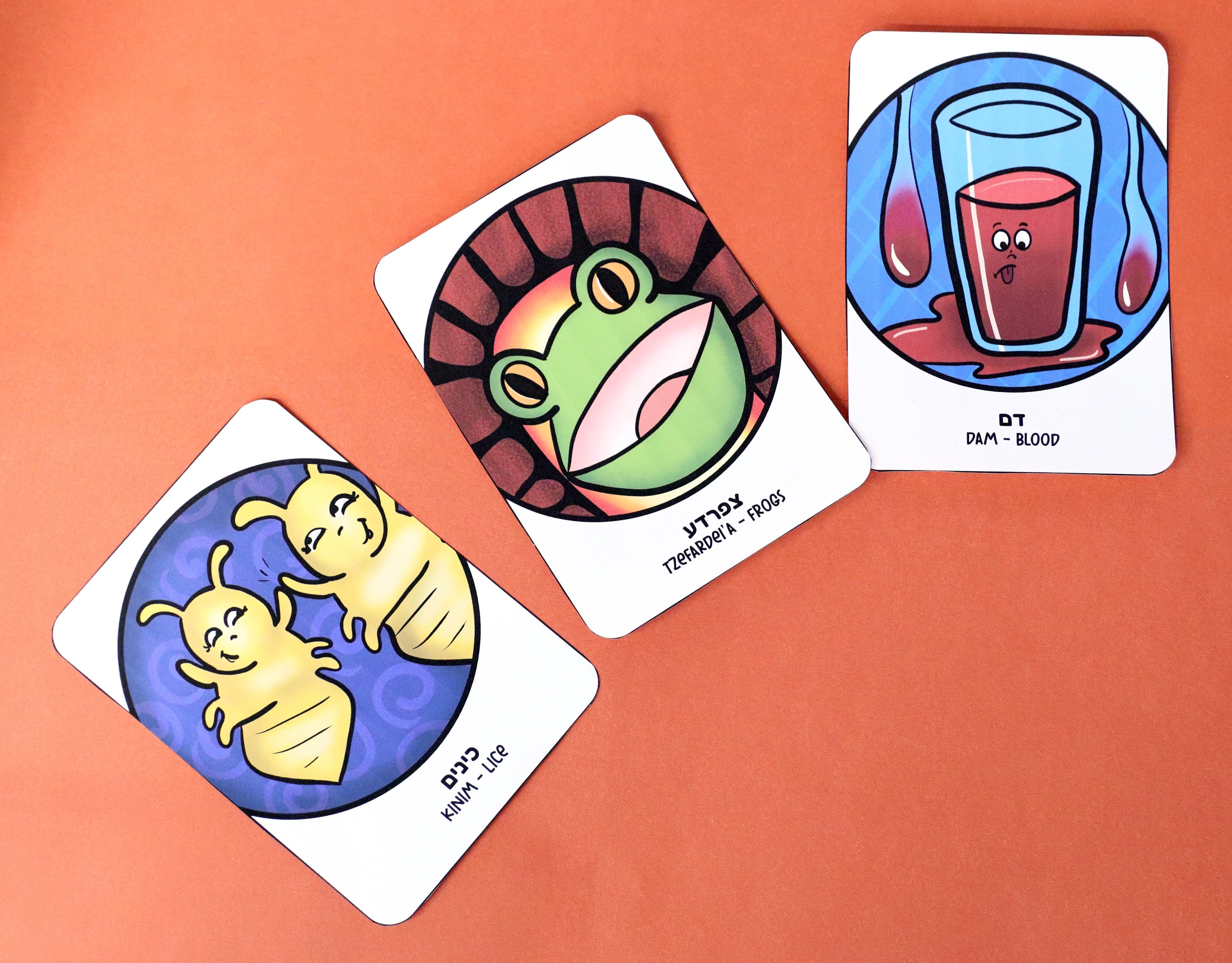 FULL COLOR Ten Plagues Flash Cards Passover Teaching Tool for Preschool ...