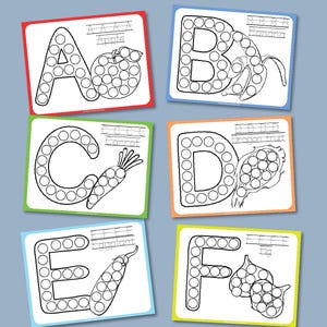 Do A Dot Printable Alphabet Craft & Coloring Pages for Kids | Fruit and ...