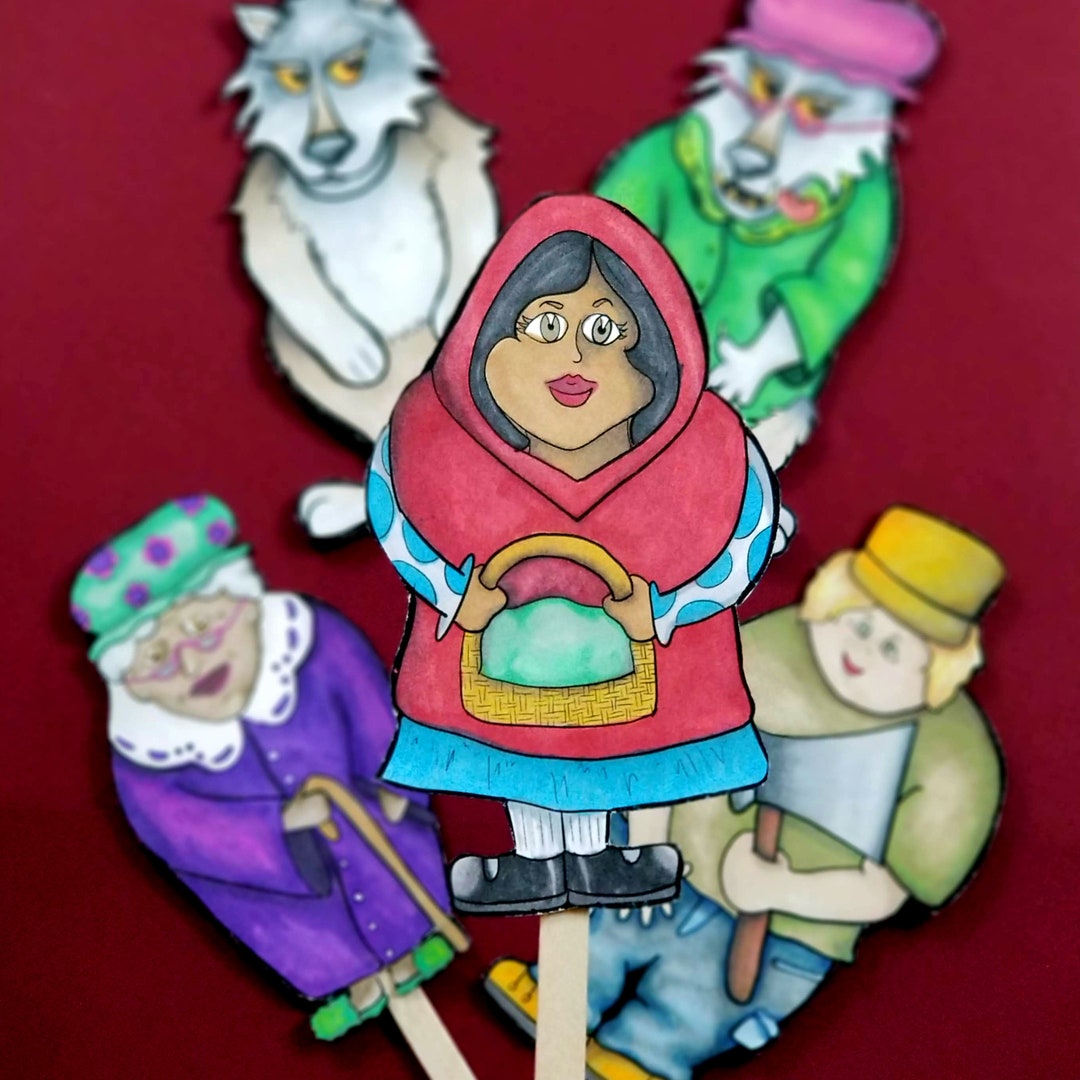 Little Red Riding Hood Puppets - FULL COLOR Printable Paper Toys ...