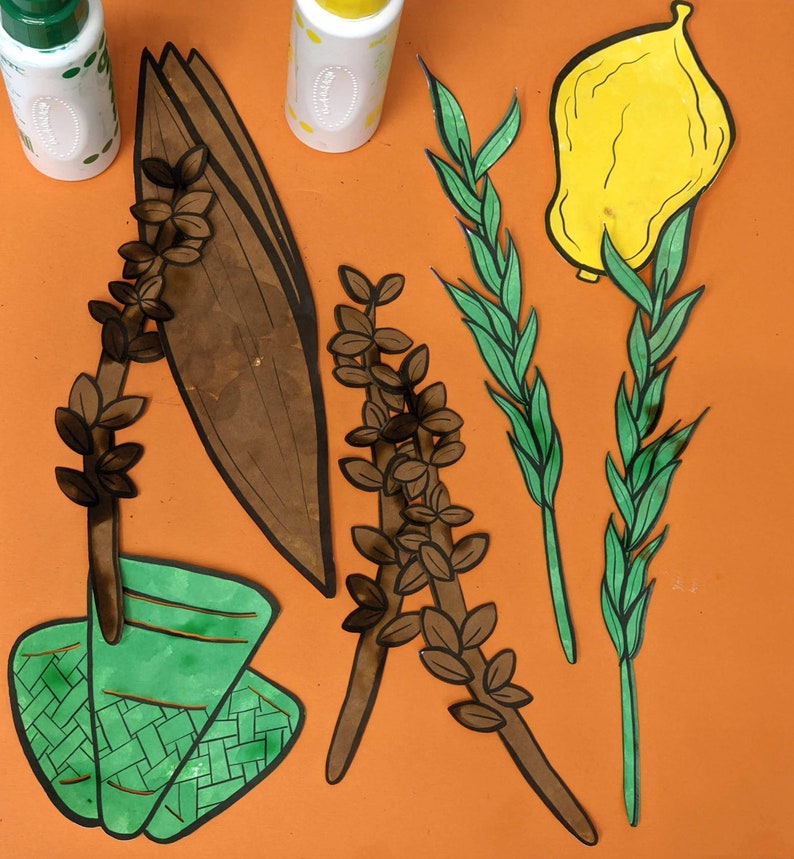 Sukkot Printable Paper Craft for Kids | Lulav and Etrog | Jewish Sukkos ...