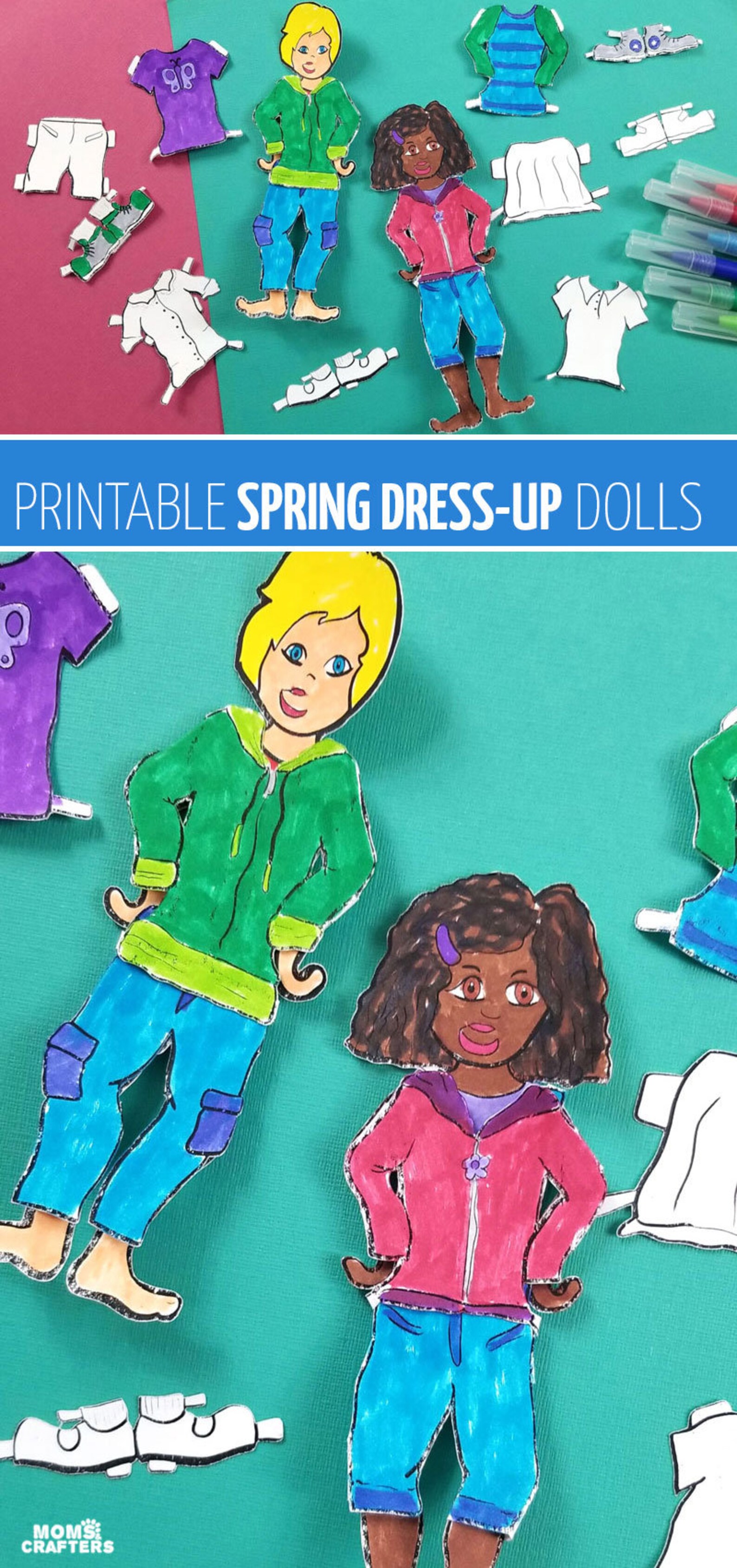 Printable Paper Dolls for Boys & Girls Spring Dress up Paper - Etsy