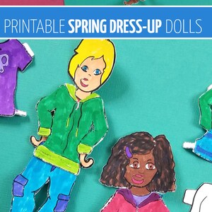 Printable Paper Dolls for Boys & Girls Spring Dress up Paper Craft ...