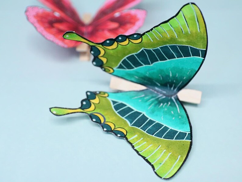 Butterfly Wings Templates | Paper Butterfly Clothespin Craft - Coloring ...