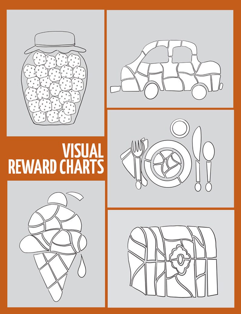 Rewards Charts Printables for Kids Coloring in Visual Prize - Etsy