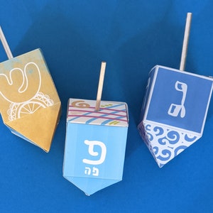 BUNDLE 3 Paper Dreidels Hanukkah Party Favors | Printable Chanukah ...
