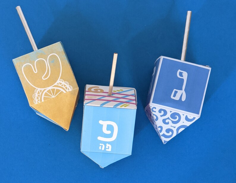 BUNDLE 3 Paper Dreidels Hanukkah Party Favors Printable Chanukah Treat ...