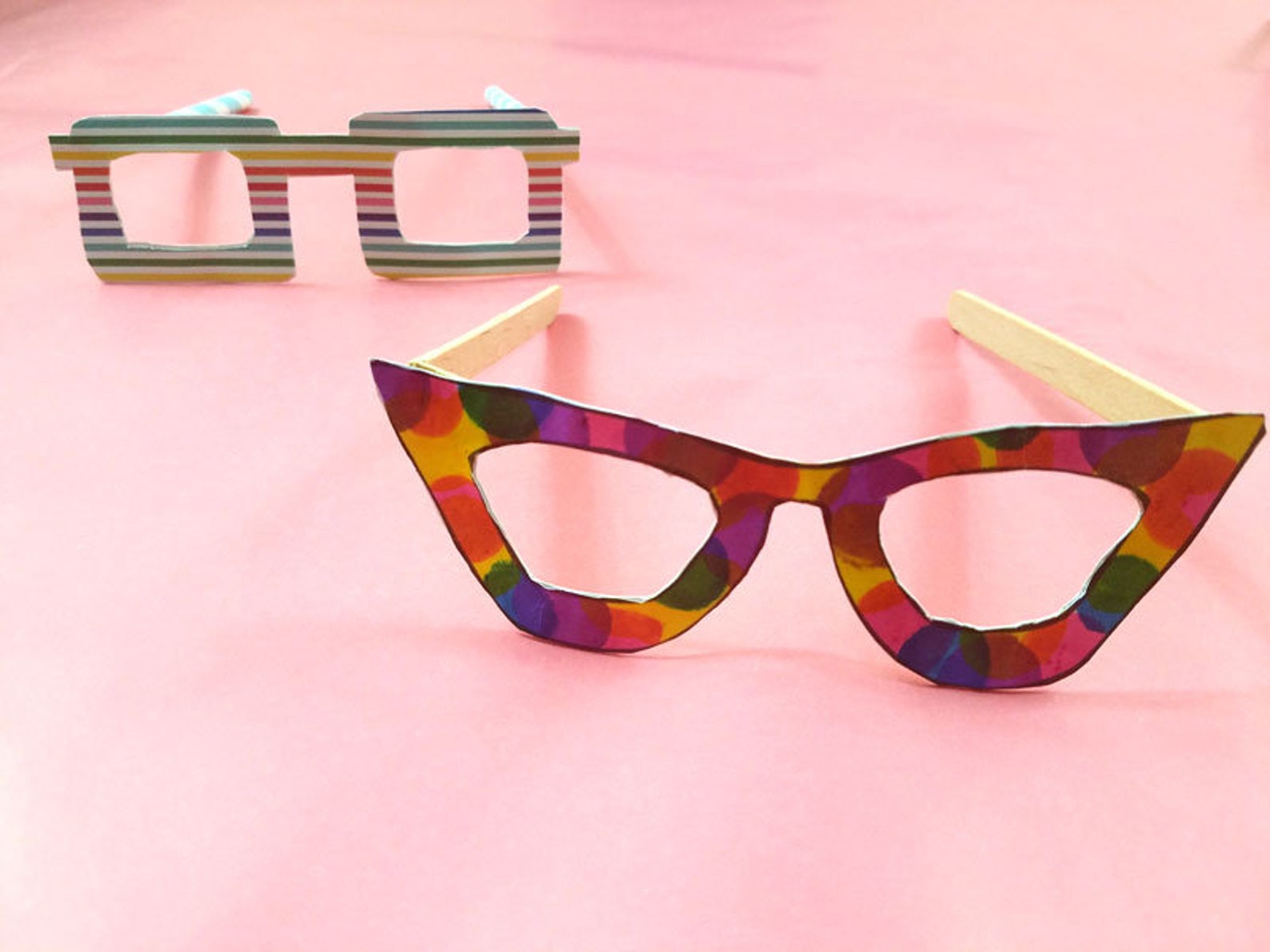 Paper Glasses Coloring Page - Kid's Craft Template - Paper Toy Craft ...
