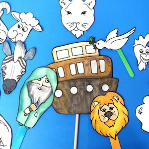 Noah's Ark Puppets | Printable Crafts & Coloring Pages for Parshat ...