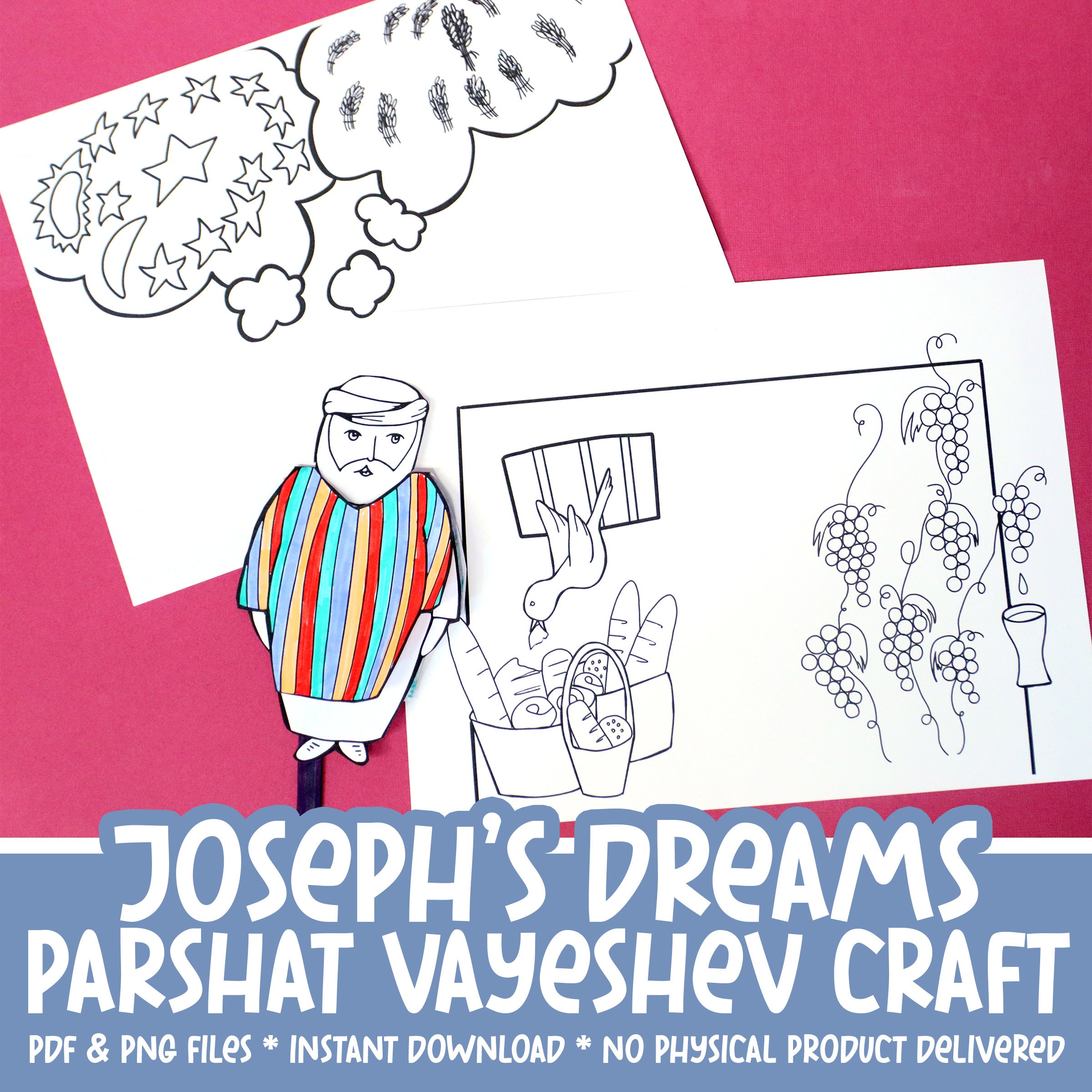 Joseph's Dreams Craft Printable Coloring Pages and Paper Crafts Parsha ...