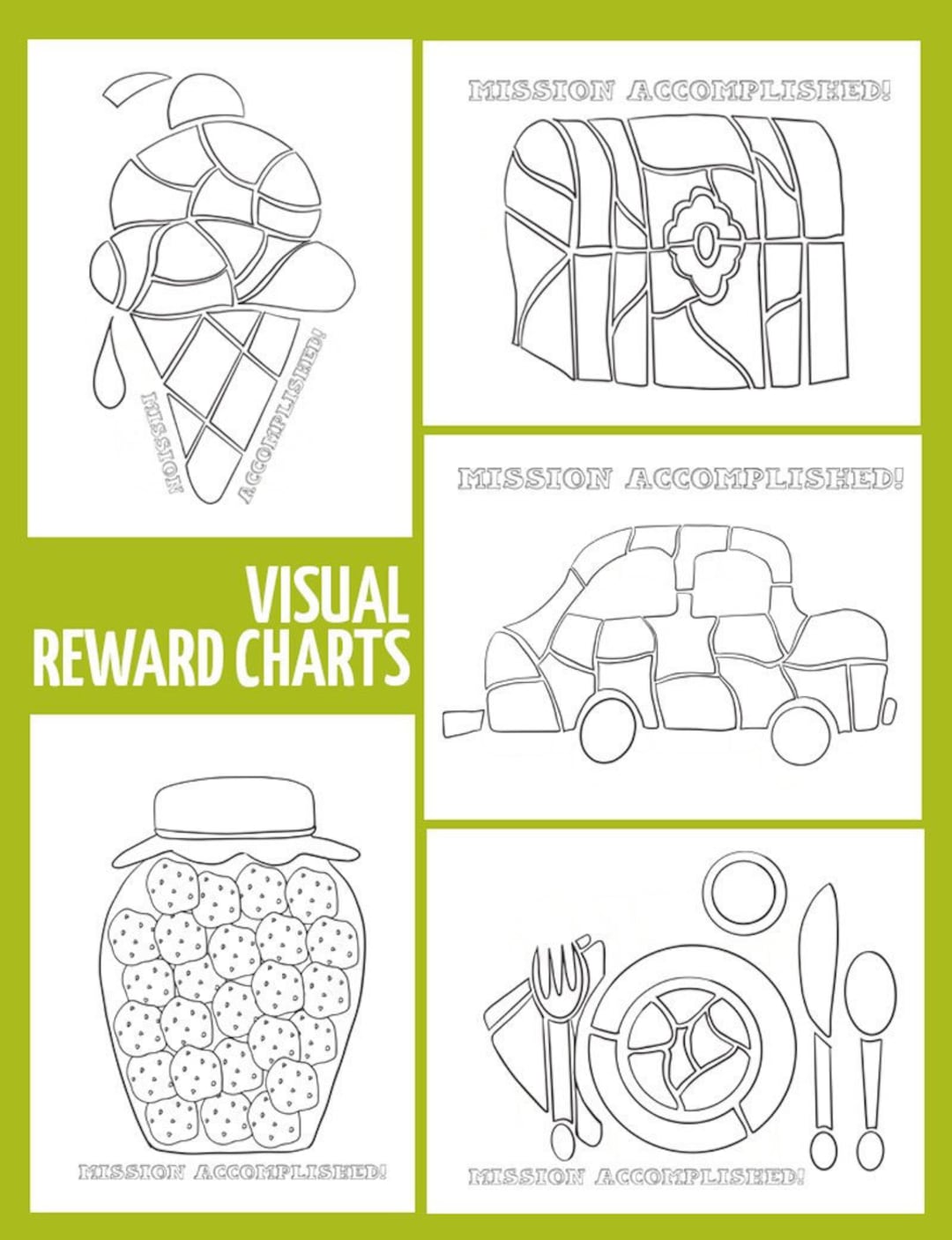 Rewards Charts Printables for Kids - Coloring in Visual Prize Chart ...