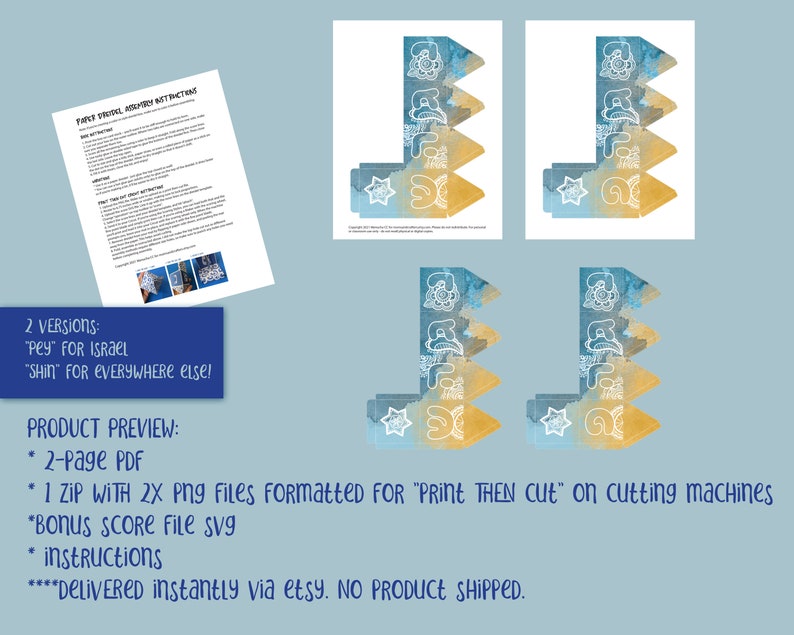 BUNDLE 3 Paper Dreidels Hanukkah Party Favors Printable Chanukah Treat ...