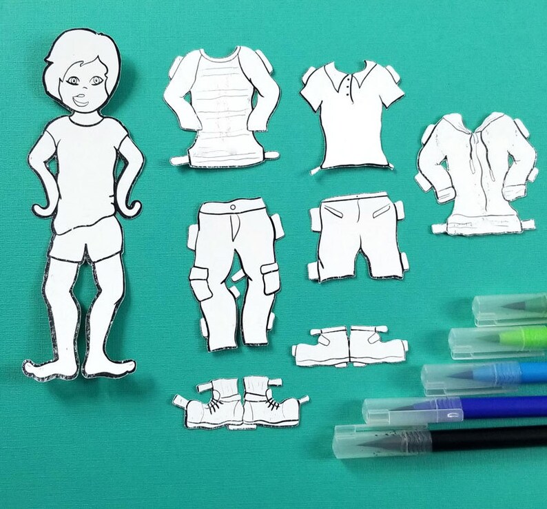 Printable Paper Dolls Boy Dress up Dolls for Four Seasons Paper Toy ...