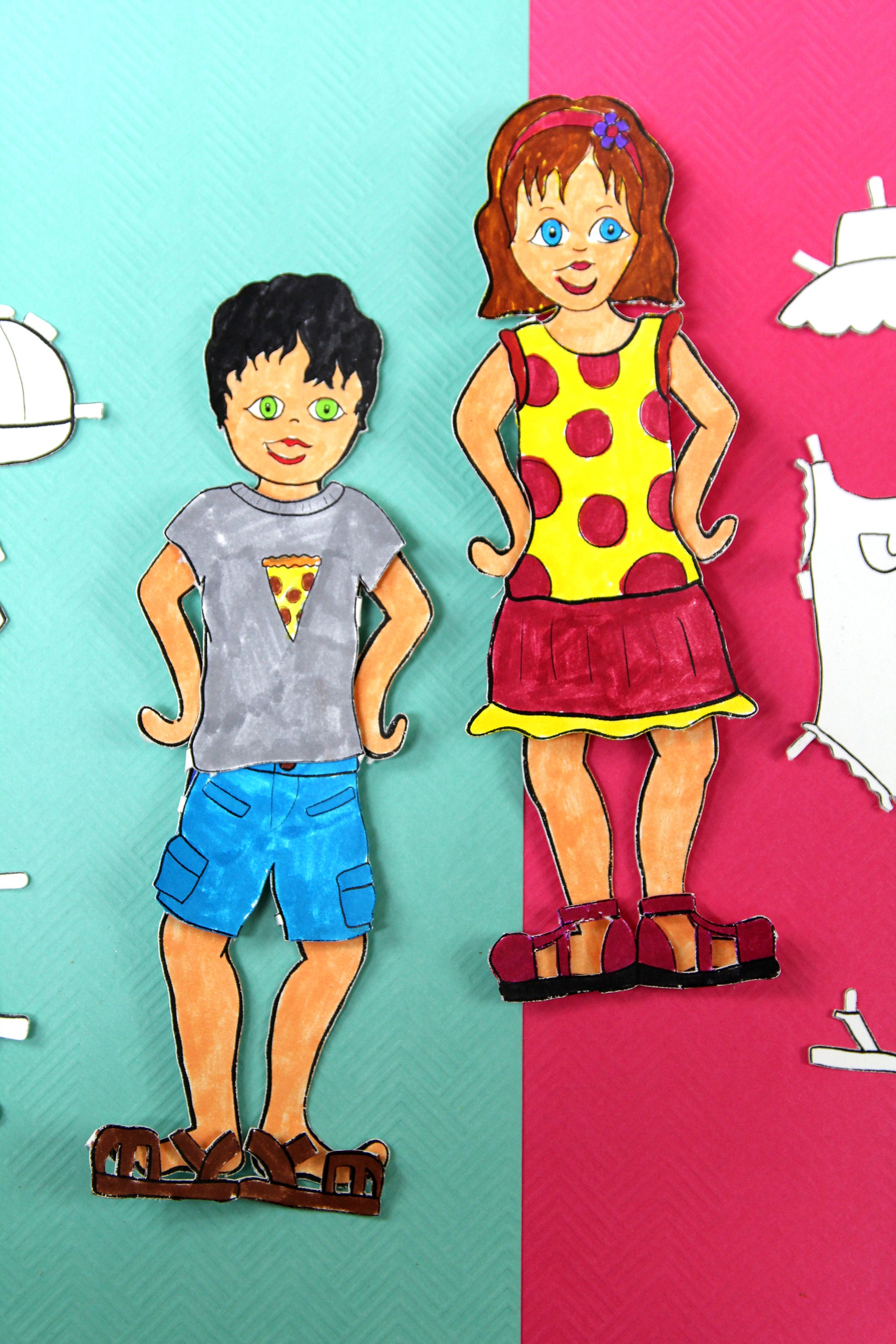 Printable Paper Dolls for Boys & Girls Summer Dress up Paper Craft ...
