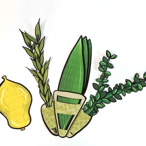 Sukkot Craft and Printable Toy | LULAV and Etrog Set for Kids | Jewish ...