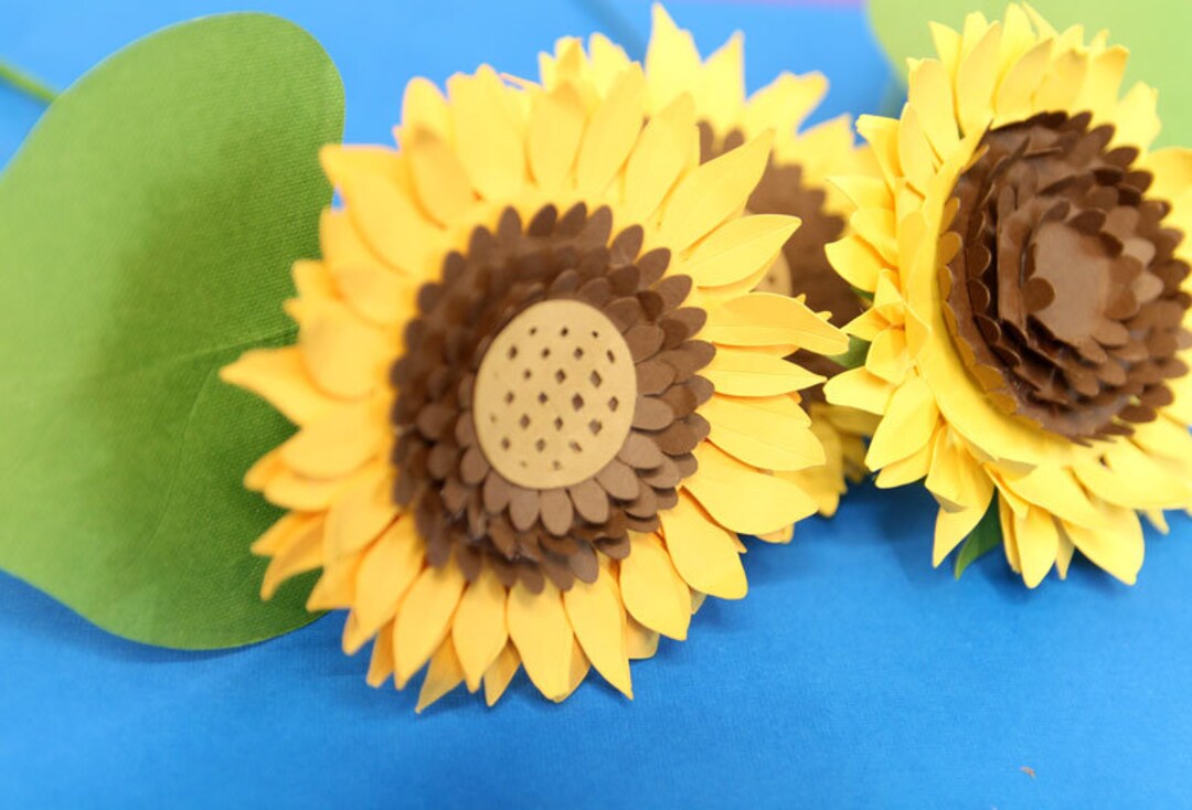 Paper Sunflower SVG & PDF Templates | Cut File for a 3D Cardstock ...