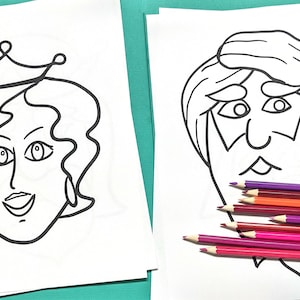 9 PURIM Mask Templates and Coloring Pages - Purim Story Characters ...