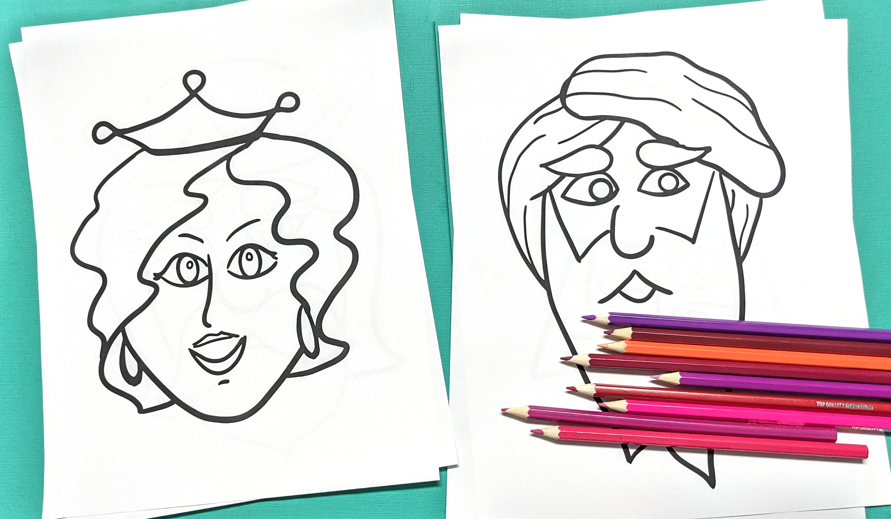 9 PURIM Mask Templates and Coloring Pages - Purim Story Characters ...