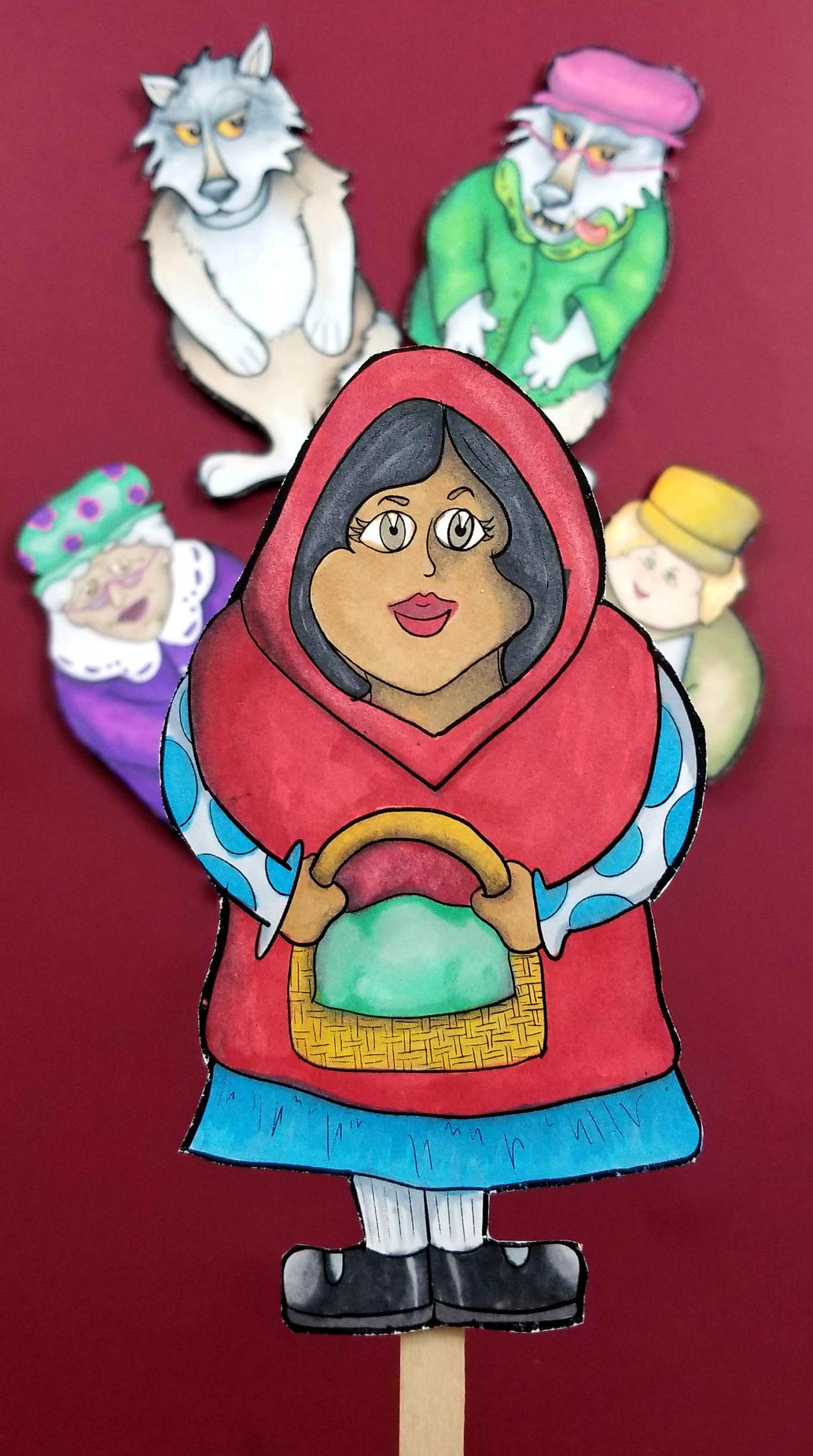 Little Red Riding Hood Puppets - FULL COLOR Printable Paper Toys ...