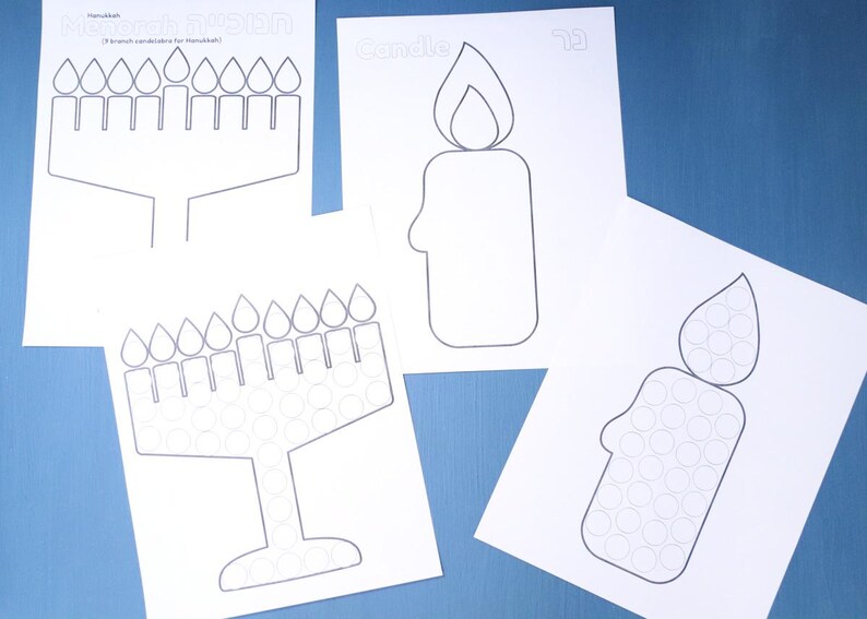 Hanukkah Coloring and Do a Dot Pages | Holiday Coloring Book | Hanukkah ...