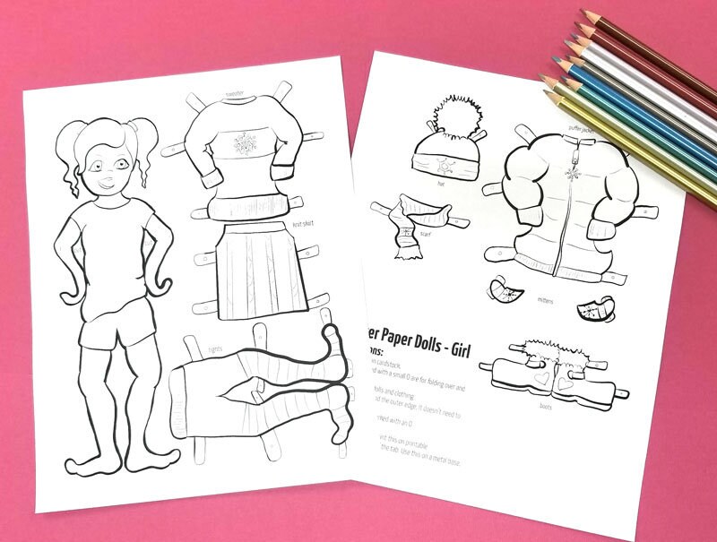 Printable Paper Dolls Boy & Girl Dress up Dolls for Four | Etsy