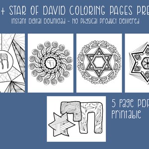 Chai and Star of David Coloring Pages for Adults | Printable Israel and ...