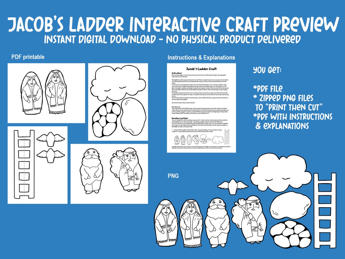 Jacob's Ladder Bible Crafts | Parsha Craft for Parshat Vayetzei ...