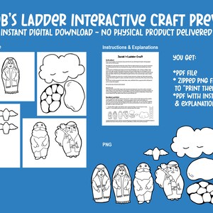 Jacob's Ladder Bible Crafts | Parsha Craft for Parshat Vayetzei | Printable Crafts & Coloring ...