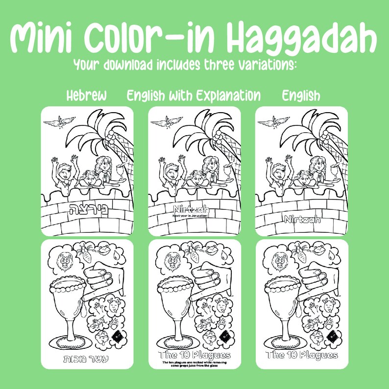 Printable Haggadah Coloring Book Passover Craft for Preschool Kids ...