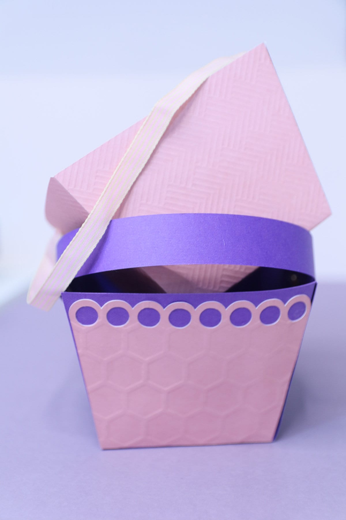 Paper Basket Template - 3D Slanted Paper Basket Svgs With Decorative ...